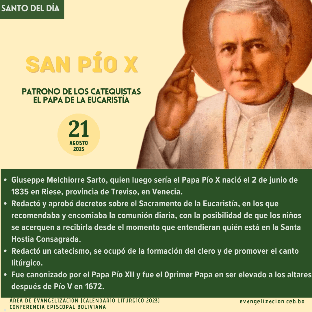 San Pío X, patrono de los Catequistas - Área de Evangelización