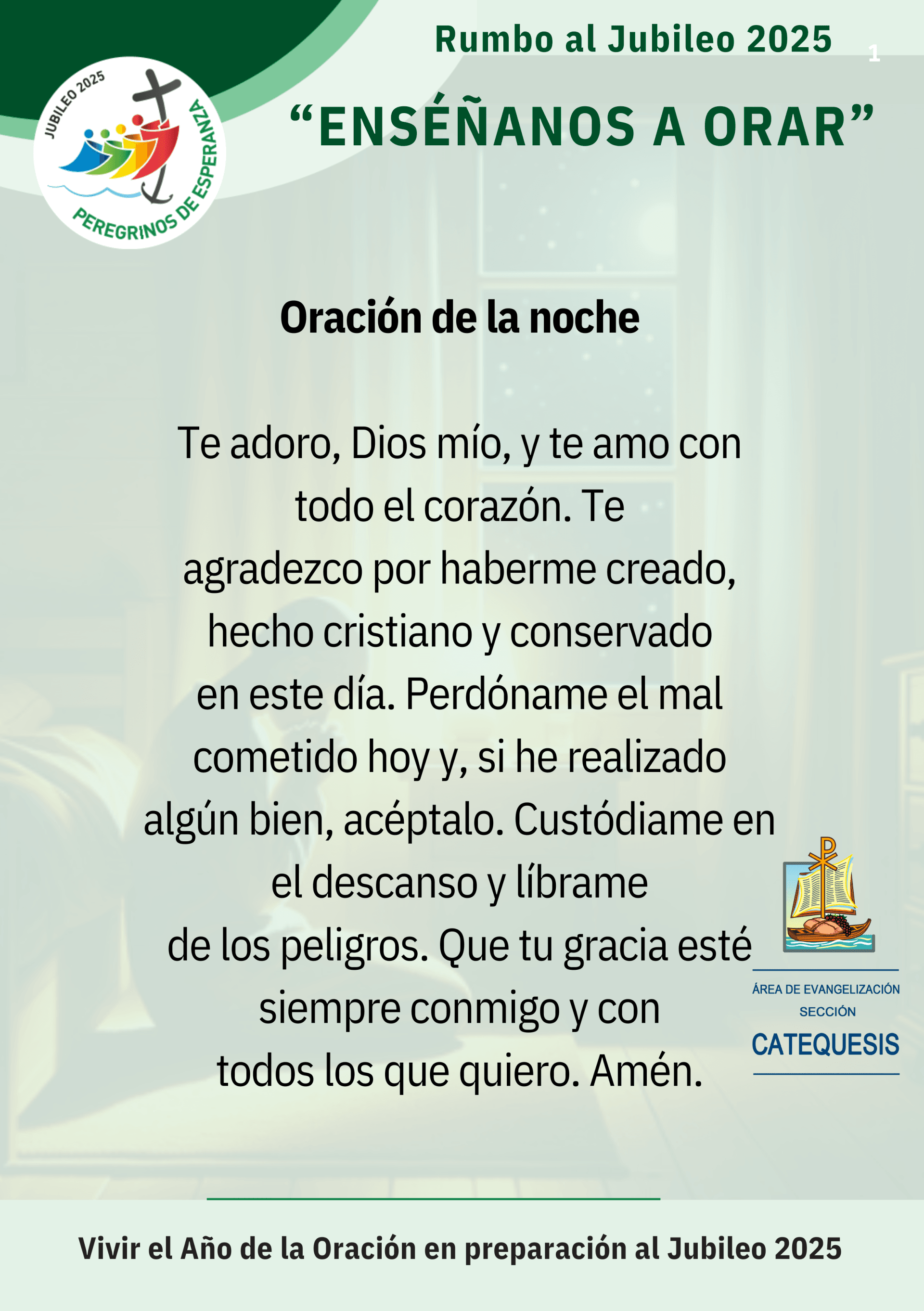 La oración en Familia, Rumbo al Jubileo 2025. - Área de Evangelización